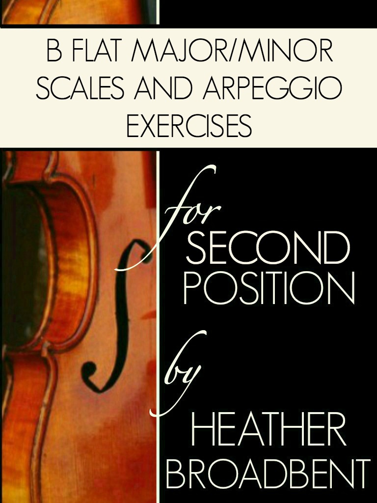 B flat, B, C and D Two Octave Major Scales in 2nd Position on the Violin